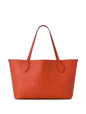 Mulberry Tree Grain Leather Large Tote Bag - Orange