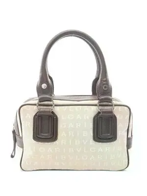 BVLGARI Logomania Canvas Top Handle Bag - Neutrals