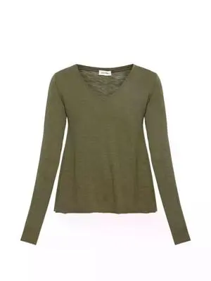American Vintage Jacksonville V-neck Long Sleeve T-shirt - Green