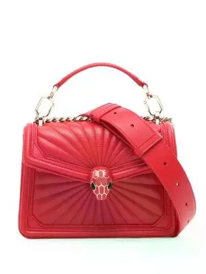 BVLGARI 2010s Serpenti Diamond Blast Tote Bag - Red