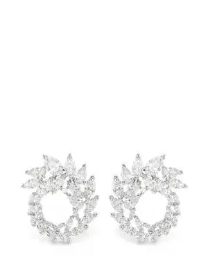 SWAROVSKI Tone Marquise-cut Crystal Embellished Hoop Earrings - Silver