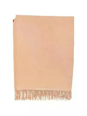 Liu Jo Logo-jacquard Fringed Scarf - Neutrals