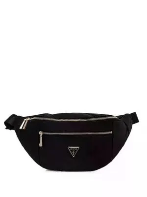 Guess Logo-plaque Zip-fastening Belt Bag - Black