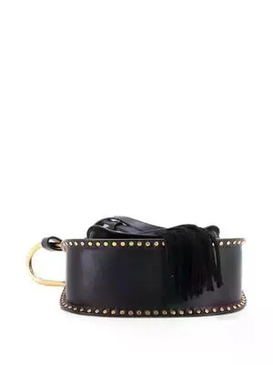 Chloé Hudson Handbag Whipstitch Leather Small Crossbody Bag - Black
