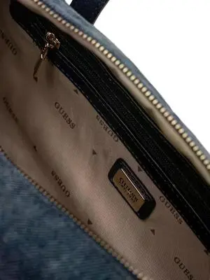 Guess Logo Plaque Bear Charm Tote Bag