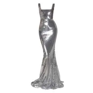 MODA GLAM Sitara Square Neck Sequin Gown