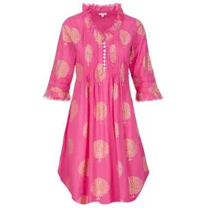 AT LAST... Annabel Cotton Tunic In Bubblegum & Gold