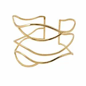 RARE MATTERS JEWELRY Organic Hammered Wire Cuff Bracelet - Gold