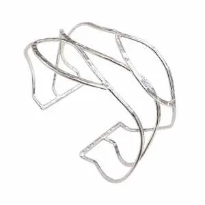 RARE MATTERS JEWELRY Hammered Wire Cuff Bracelet - Silver