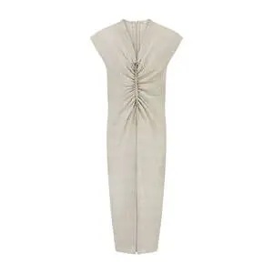 THE SUMMER EDIT Neutrals Remi Luxe Linen Drawstring Dress Natural
