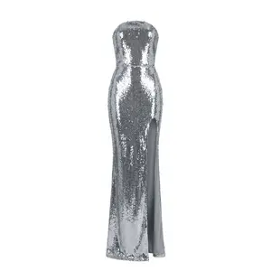 MODA GLAM Cyrene Strapless Sequin Gown