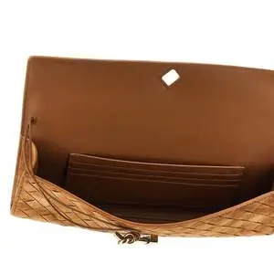 Bottega Veneta Andiamo Suede Leather Clutch - Beige