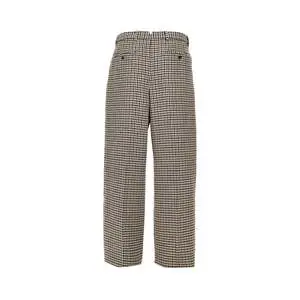 Emporio Armani Check Tweed Pleated Wide Leg Pants