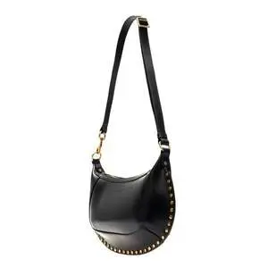 Isabel Marant Étoile Leather Oskan Moon Bag - Black