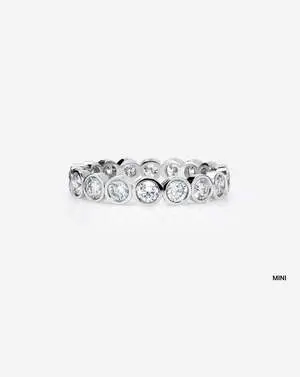 Ring Concierge Round Bezel Eternity Band Wedding Band - Platinum