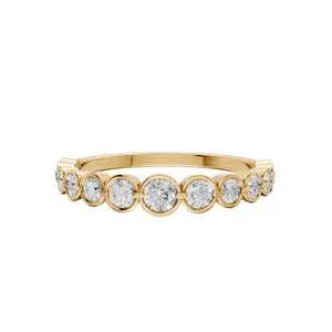 AYA FINE JEWELRY Round Graduated Bezel Set Lab Diamond Eternity Ring In 14k Gold - Yellow