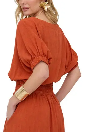 RAFFYA Poppy Boat Neck Top