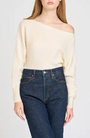 WAYF Annelisa Boatneck Sweater - Ivory