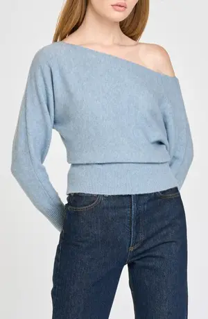 WAYF Annelisa Boatneck Sweater - Slate