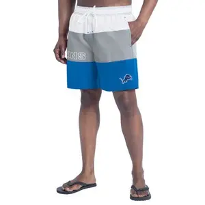 G-III SPORTS BY CARL BANKS Silver Detroit Lions Sunrise Volley Swim Shorts - Blue