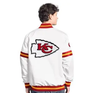 STARTER Kansas City Chiefs Scout Full-snap Varsity Jacket - White
