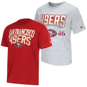 STARTER Gray San Francisco 49ers Two-pack Logo T-shirt Set