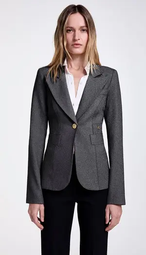 Smythe Wool Classic Duchess Blazer - Charcoal
