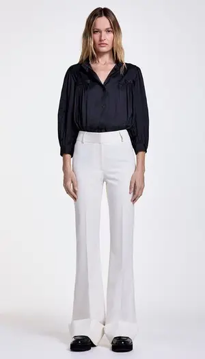 Smythe Shirred Pocket Blouse - Black