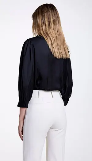 Smythe Shirred Pocket Blouse - Black