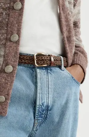 Brunello Cucinelli Braided Calfskin Belt