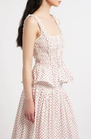 DAMSON MADDER Raphi Smocked Peplum Cami