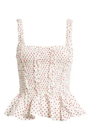 DAMSON MADDER Raphi Smocked Peplum Cami
