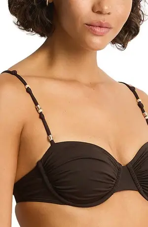 SEA LEVEL De Luxe Ruched Underwire Bikini Top