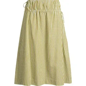 DAMSON MADDER Caspia Striped Volume Midi Skirt - Basil