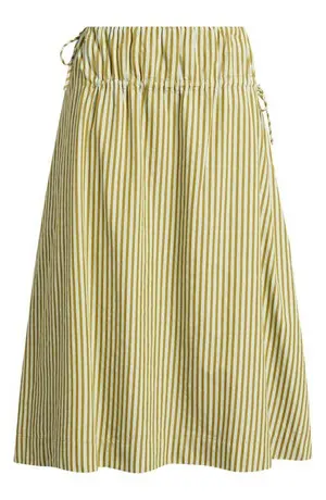 DAMSON MADDER Striped Volume Midi Skirt - Basil