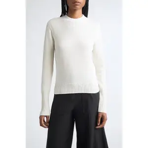 COURREGES Fitted Merino Lambswool Sweater With Embroidered Logo - Pillow