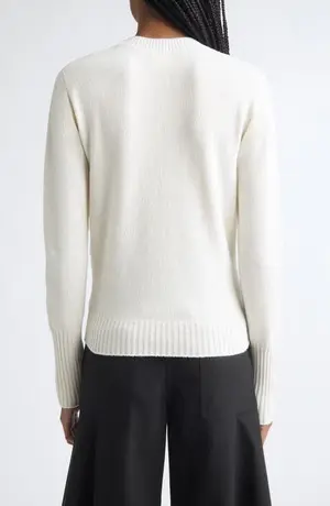 COURREGES Fitted Merino Lambswool Sweater With Embroidered Logo