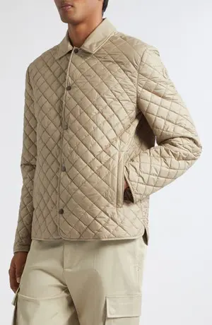 Moncler Avrelie Quilted Shirt Jacket - Sand