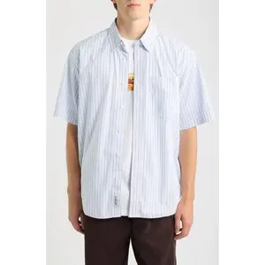 Carhartt Work In Progress Keene Stripe Short Sleeve Cotton Poplin Button-up Shirt - Keene Stripe/white