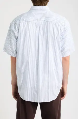 Carhartt Work In Progress Keene Stripe Short Sleeve Cotton Poplin Button-up Shirt