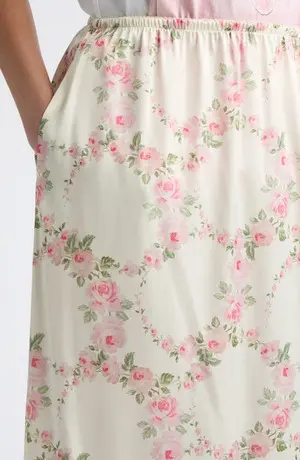 Simone Rocha Floral Ruffle Hem Skirt - Cream
