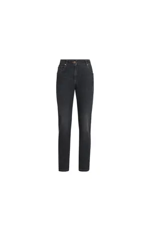 Brunello Cucinelli Slim Five-pocket Trousers With Leather Tab Detail