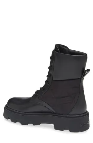 Moncler Aurea Lace-up Leather Bootie