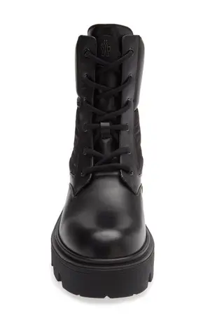 Moncler Aurea Lace-up Leather Bootie