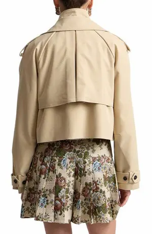 Avec Les Filles Cropped High Neck Jacket