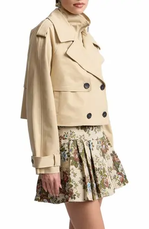 Avec Les Filles Cropped High Neck Jacket
