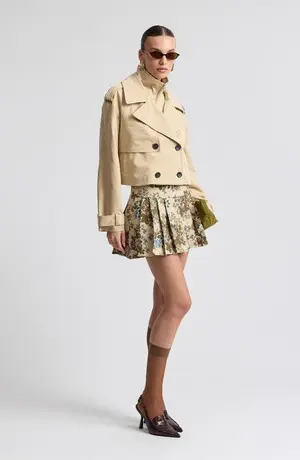 Avec Les Filles Cropped High Neck Jacket