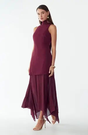 ST MRLO Oro Midi Dress - Wine