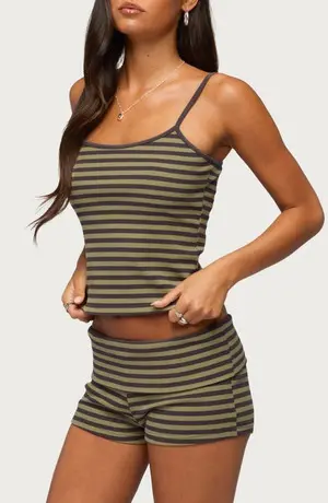 EDIKTED Jody Stripe Rib Tank Top
