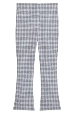 Theory Kick Flare Pants In Plaid - Grey Multi